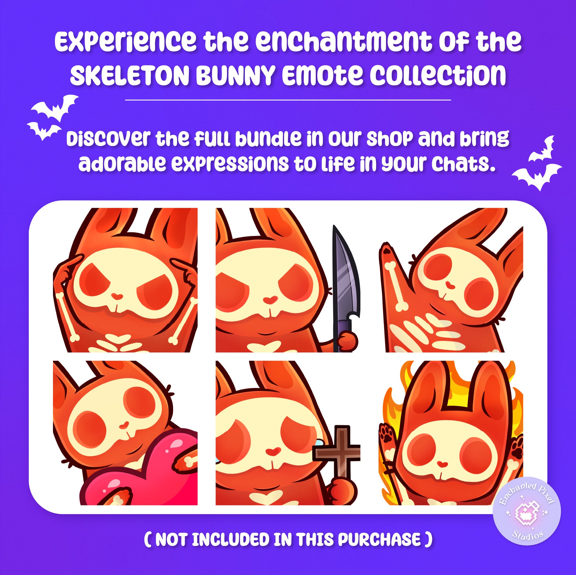 Brain Emote | Cute Kawaii Chibi Bunny Emote | Streamer Emotes - Etsy
