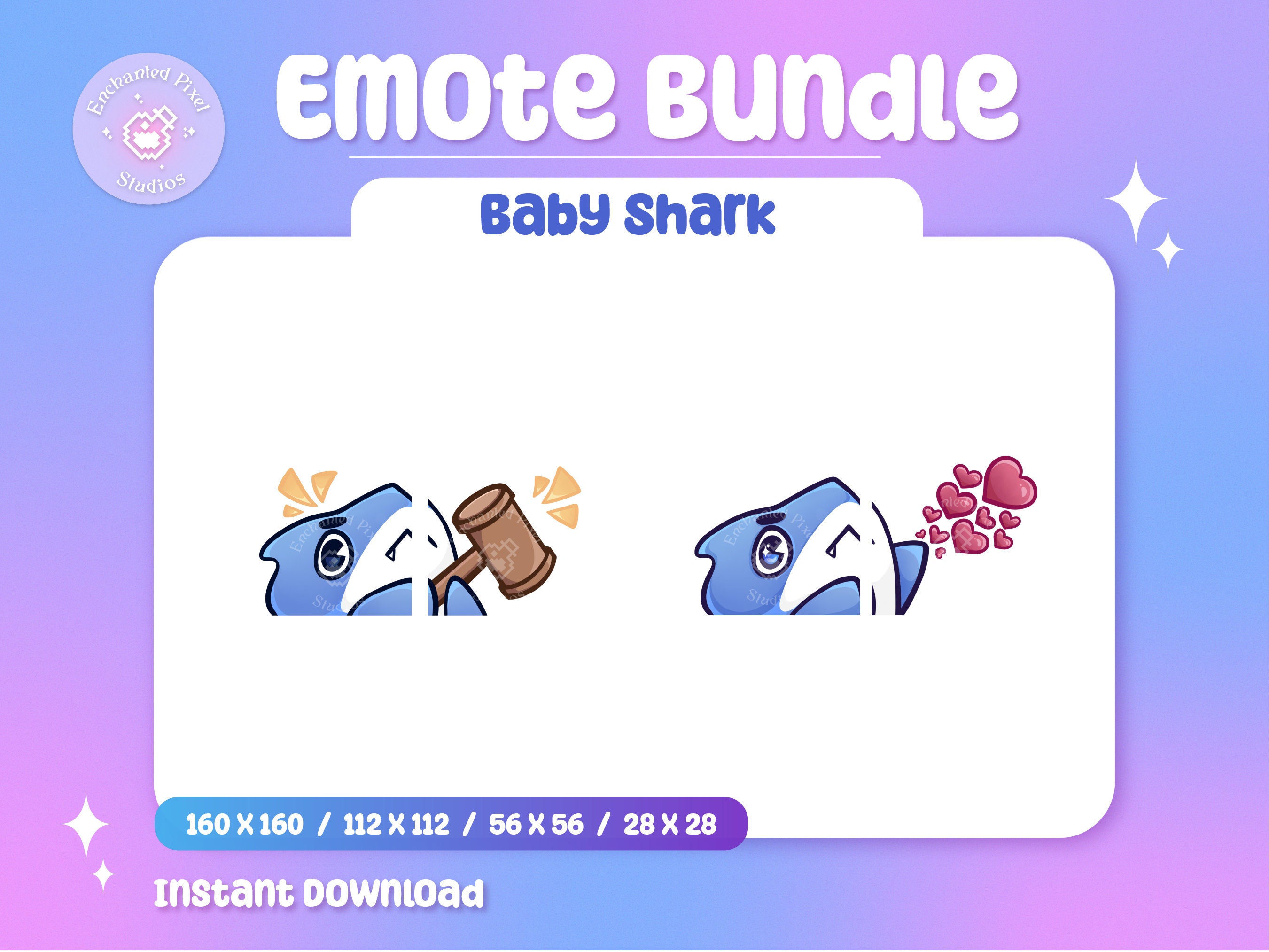 Blue Shark Emotes Emotes for Twitch Youtube Discord Cute Shark Funny ...