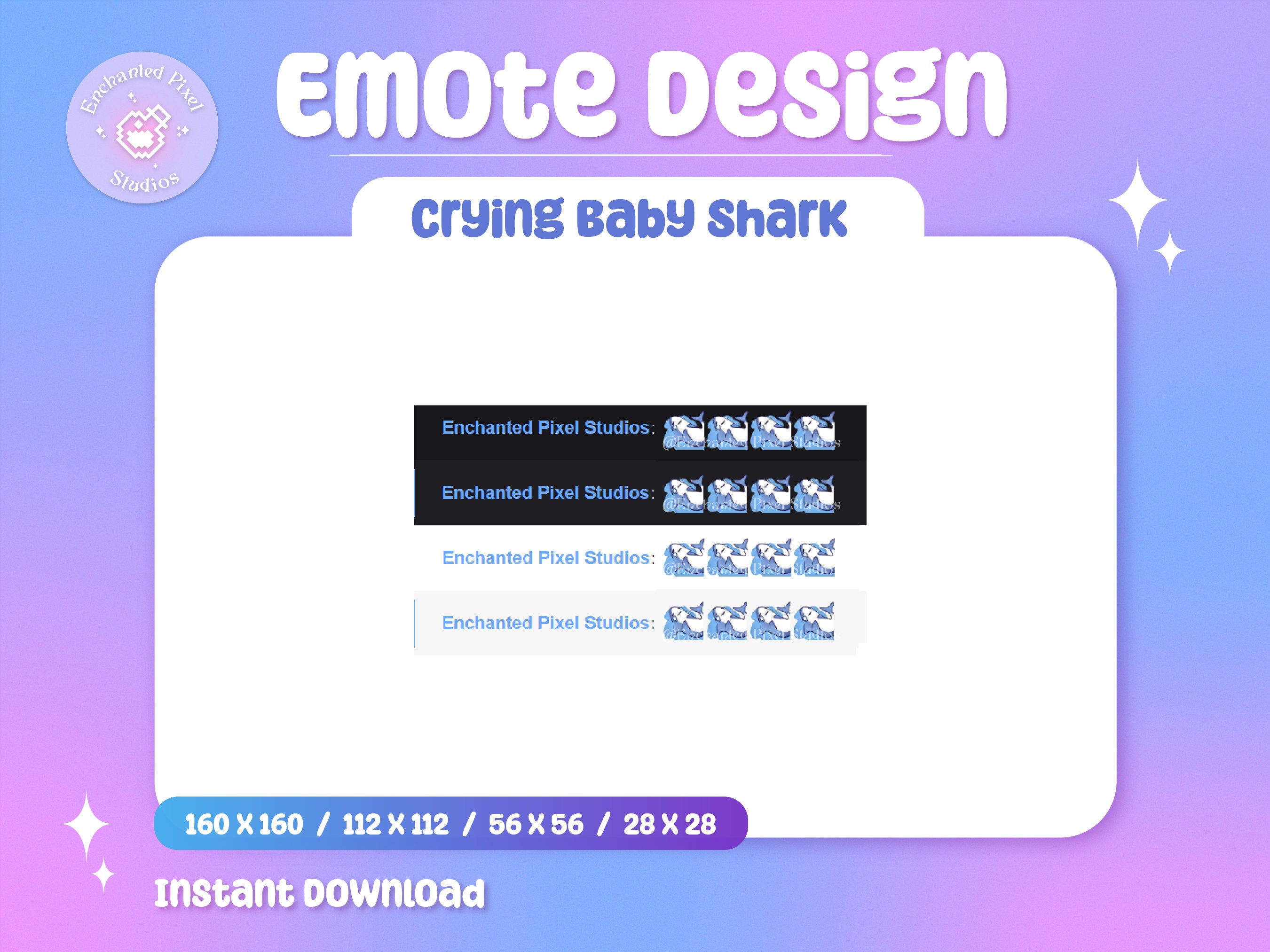 Crying Twitch Emote Shark Cry Emote Discord & Youtube Emote Sad Shark ...