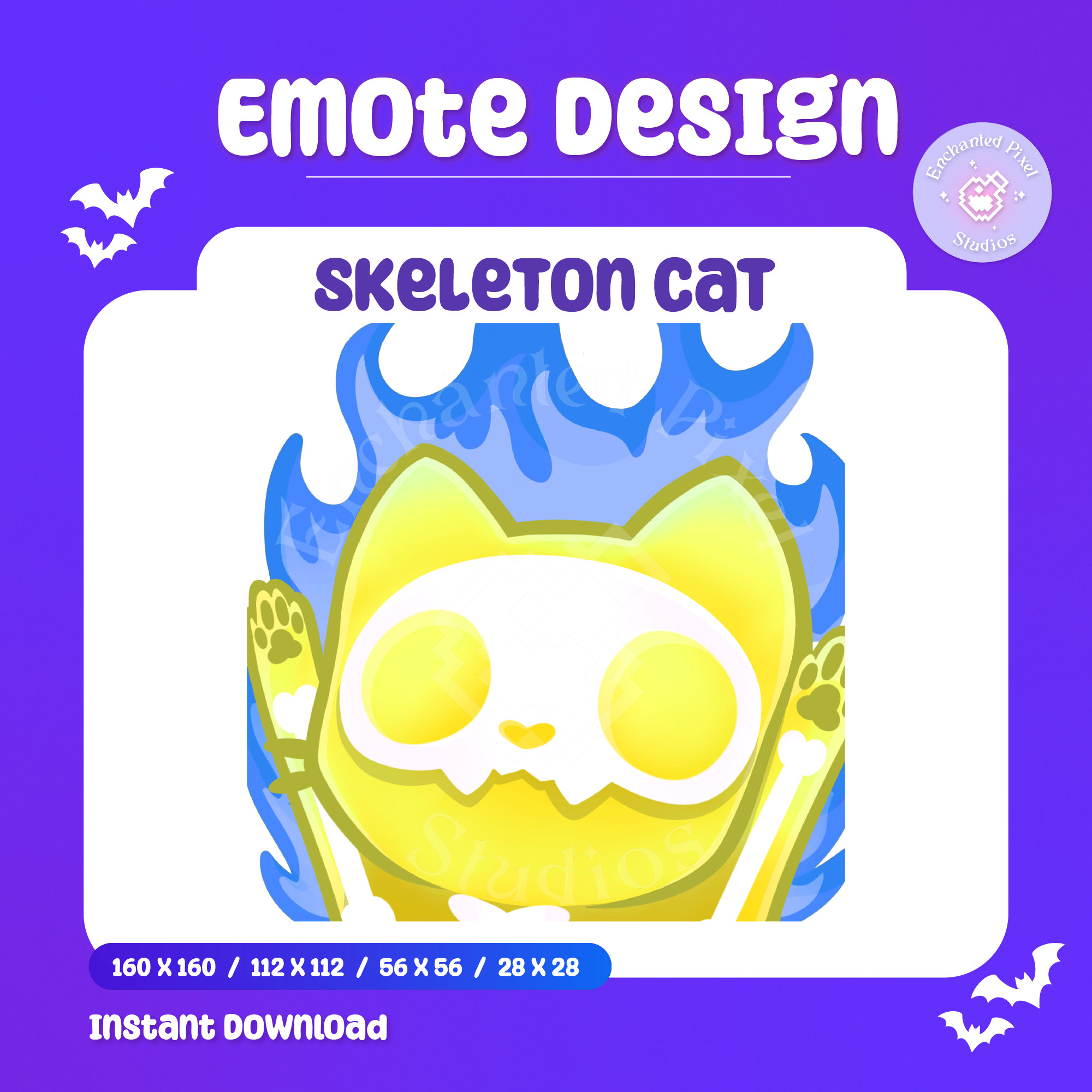 Chaos Skeleton Cat Twitch Emote | Hype Train Kick Twitch Emote | Fire ...