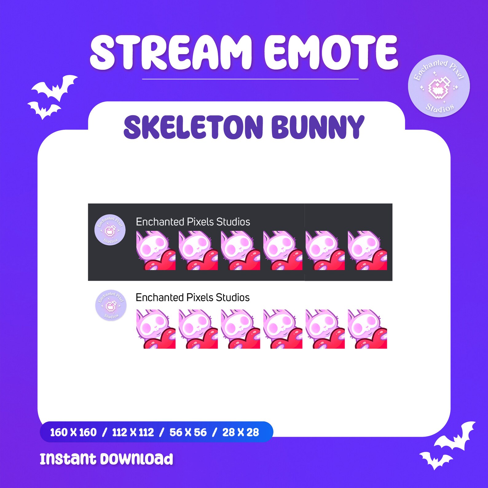 Mod Love Streamer Emote | Pastel Pink Emote | Bunny Twitch Emote - Etsy