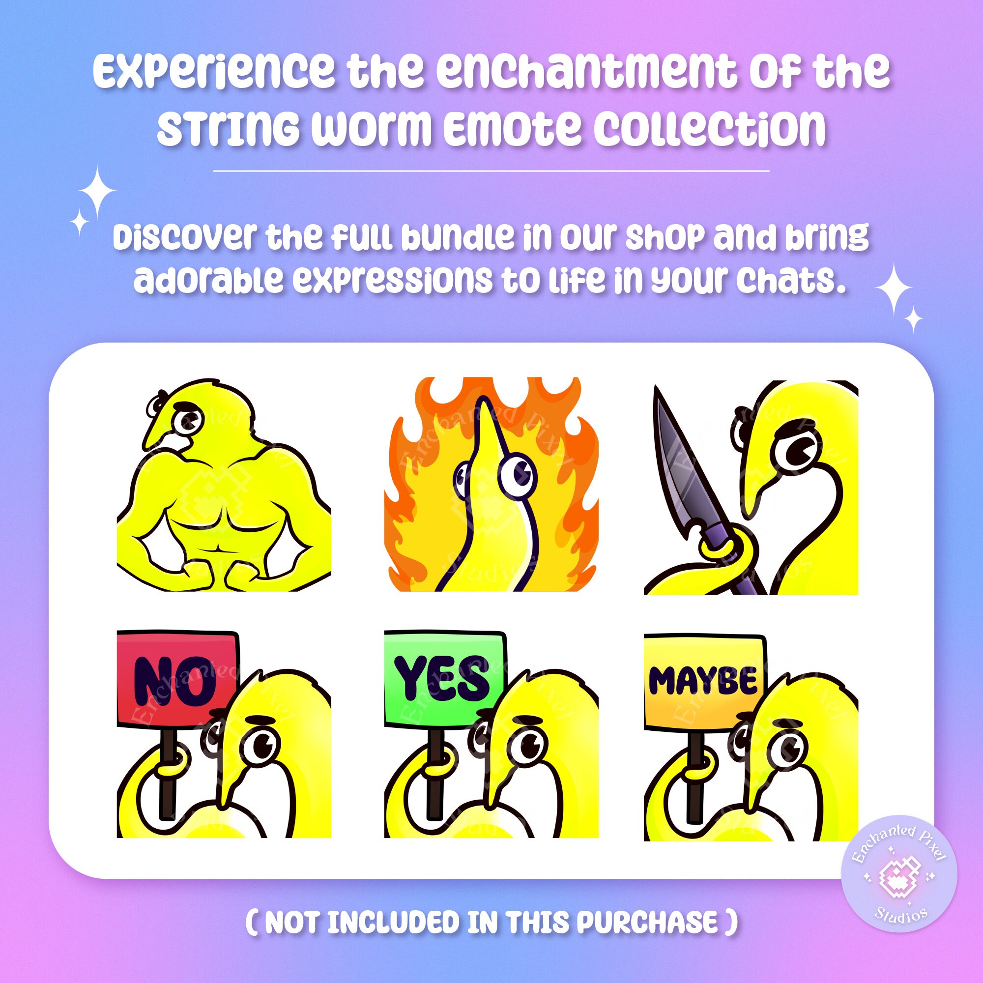 Muscle Flex Gains Twitch Emote Meme Funny String Worm Yellow - Etsy