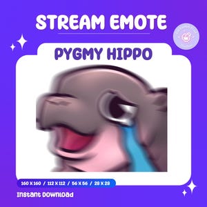 Cute Chibi Pygmy Hippo Emote | Baby Pygmy Hippo Crying | Grumpy Stream ...