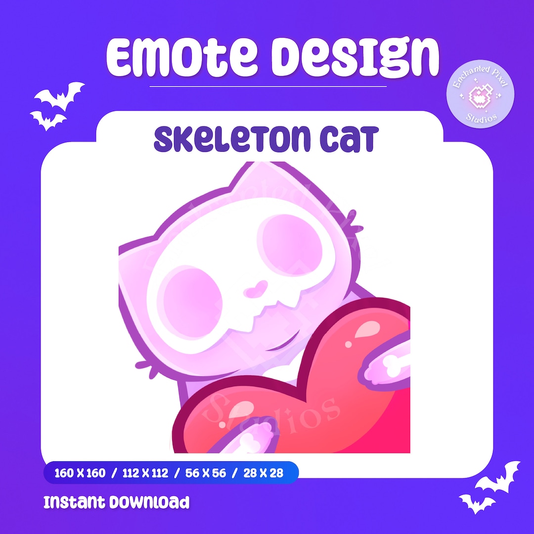 Pastel Pink Cat Heart Emote | Cute Chibi Kawaii Kitty Emote | Subs ...