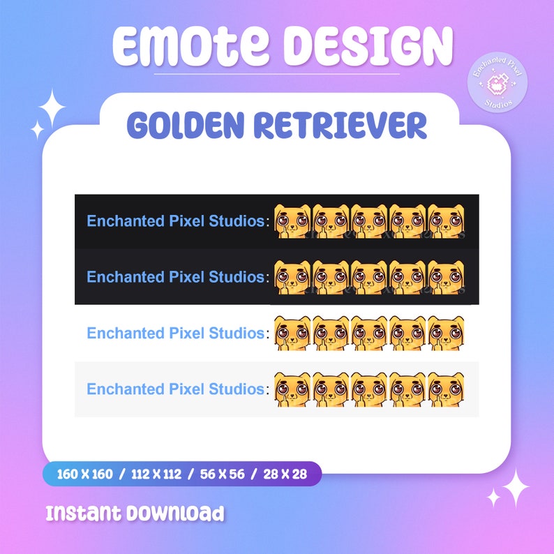 Middle Finger Twitch Emote Golden Retriever Twitch Emoji Cute Kawaii ...