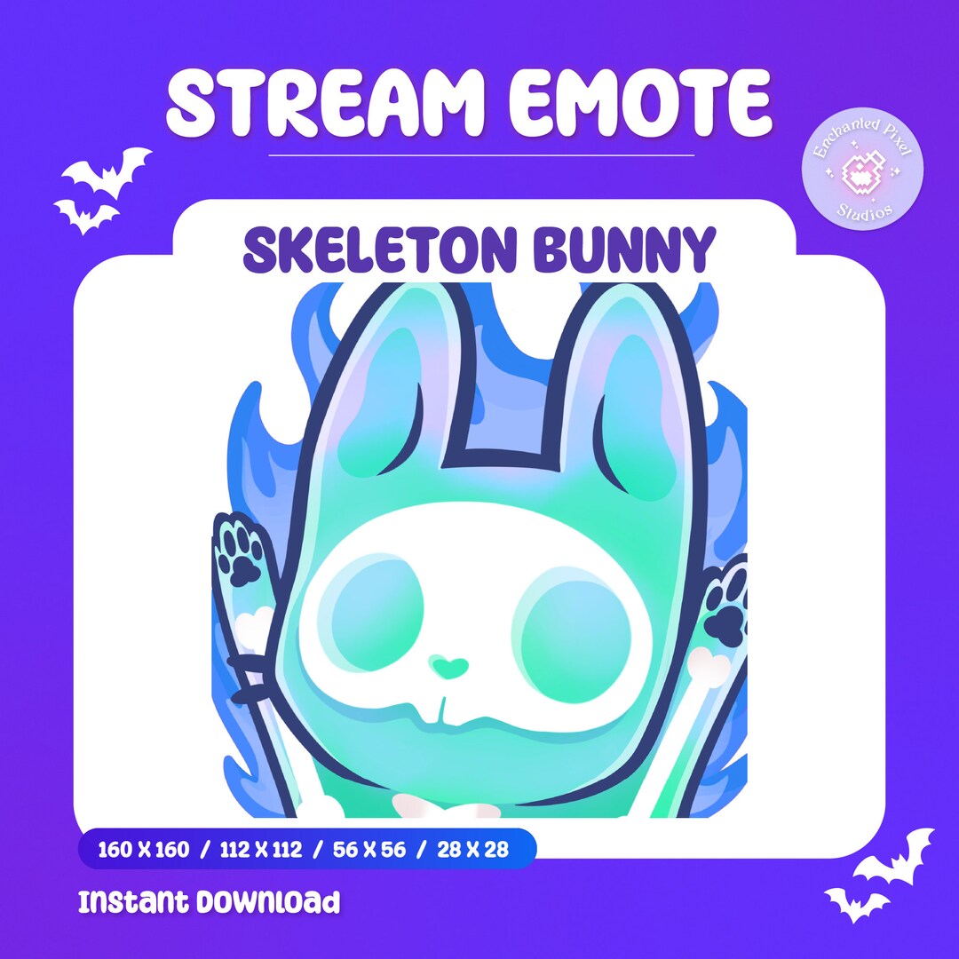 Chaos Pastel Blue Bunny Emote | Cute Chibi Rabbit Emoticon | Cute ...