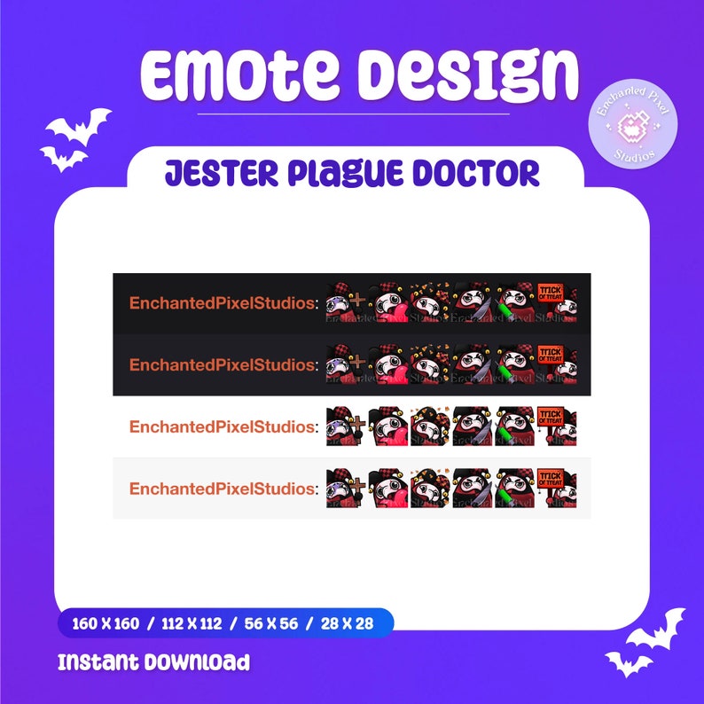Jester Plague Doctor Emote Pack (6) | Twitch Halloween Emote Pack ...