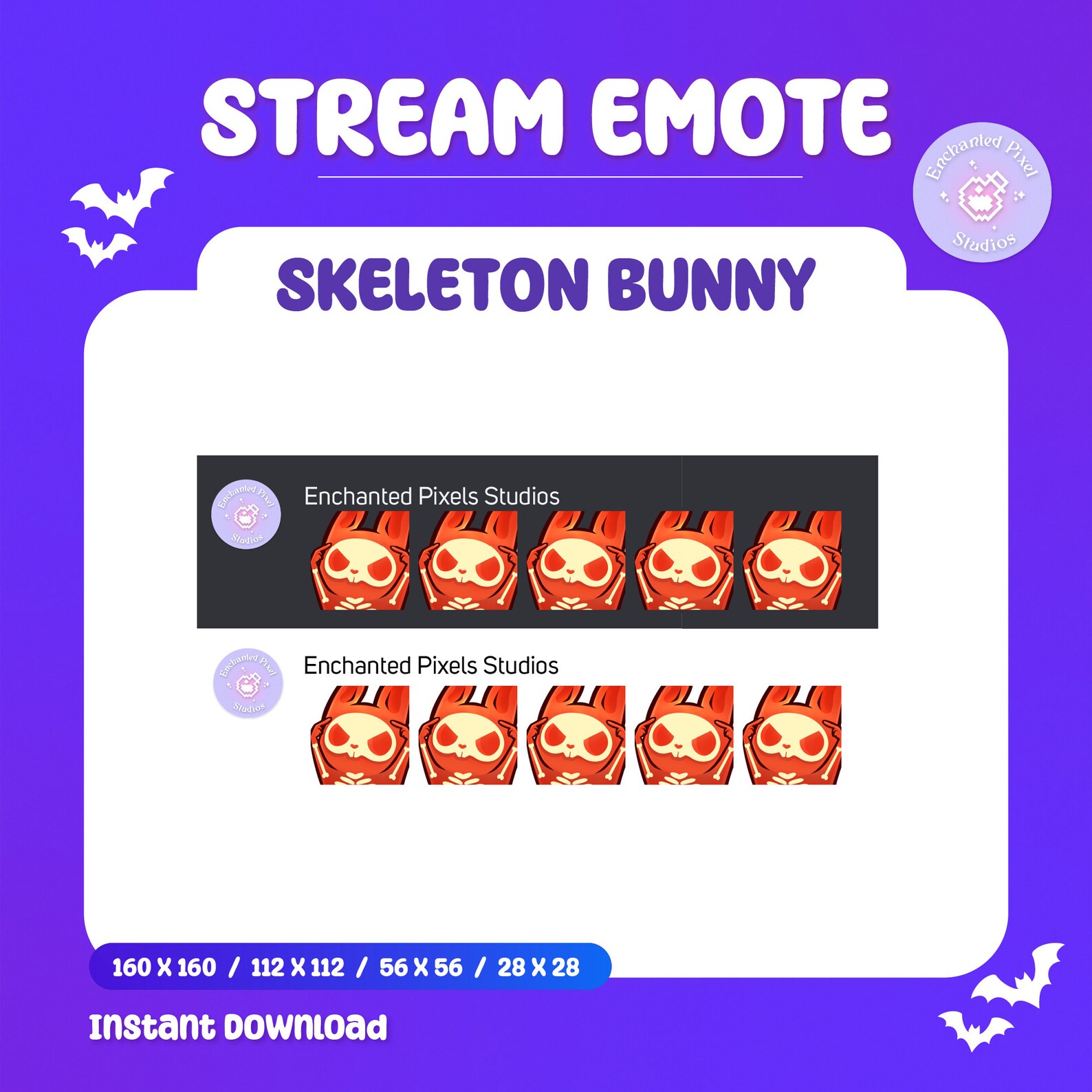 Brain Emote | Cute Kawaii Chibi Bunny Emote | Streamer Emotes - Etsy