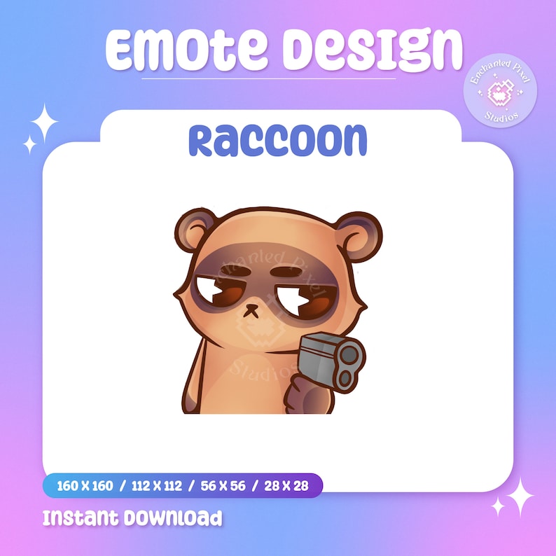 Pointing Meme Chibi Kawaii Twitch Emote | Raccoon Kawaii Meme Chibi ...