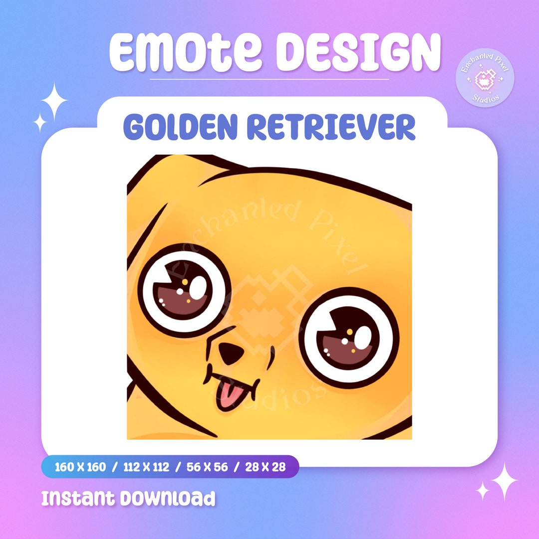Derp Face Twitch Emote Golden Retriever Twitch Emote Cute Kawaii Chibi ...