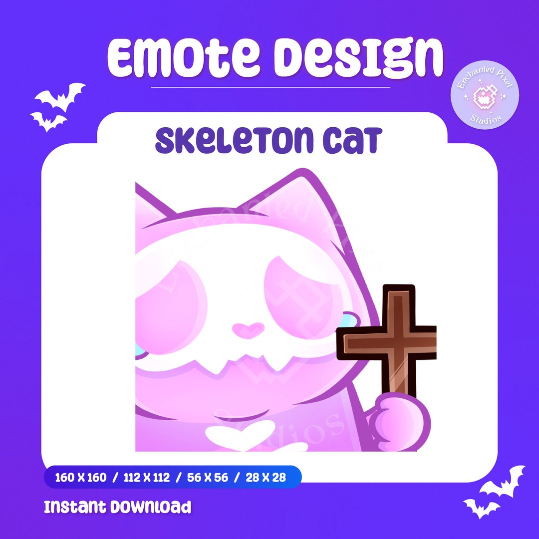 Cute Chibi Pastel Pink Tabby Cat Twitch Emote | Horror Stream Meme ...