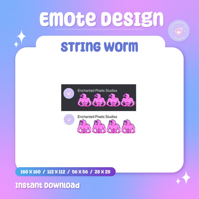 Muscle Flex Gains Twitch Emote | Meme Funny String Worm Twitch Emoji ...