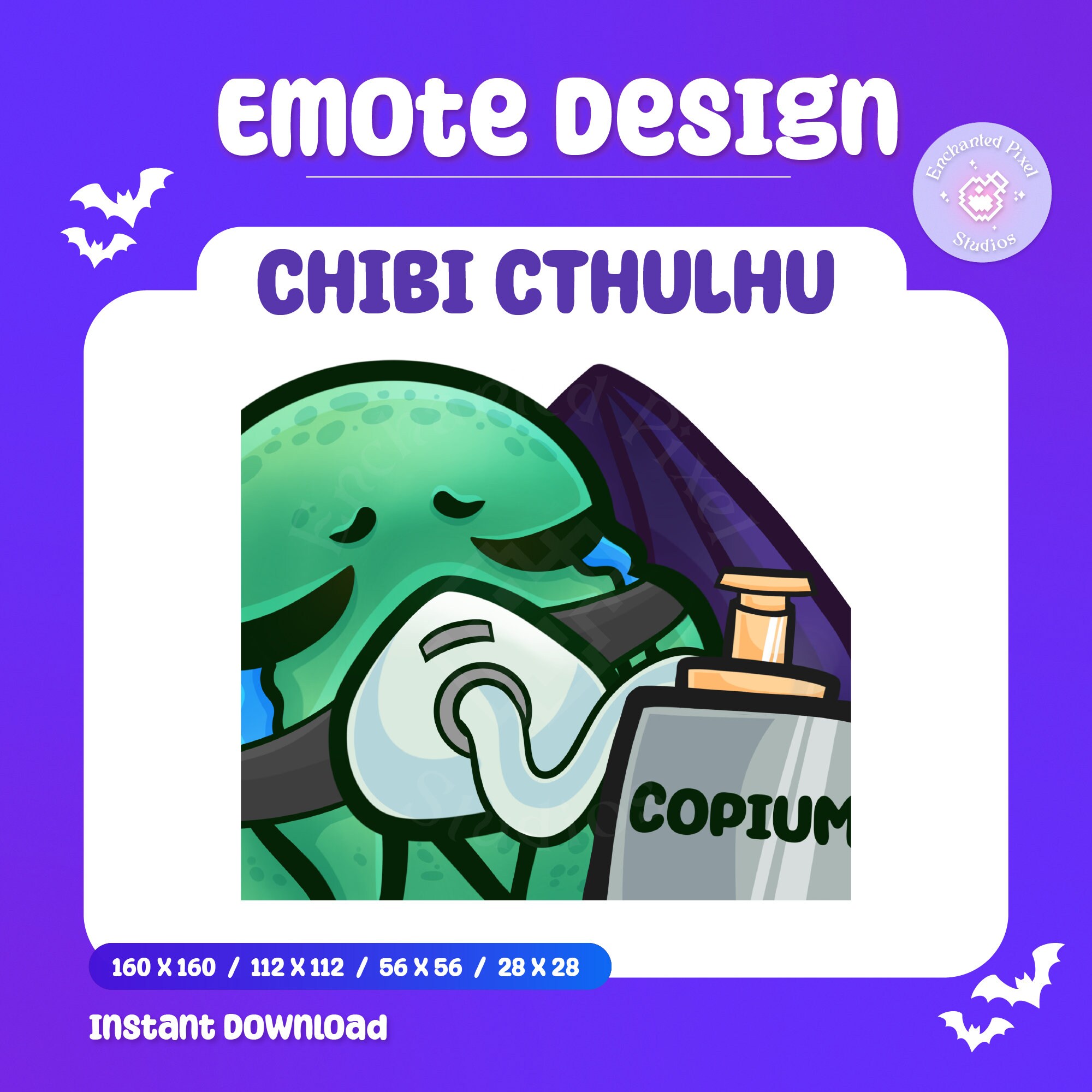 Copium Meme Twitch Emote Chibi Cthulhu Oxygen Emoji Cute Kawaii Animal ...