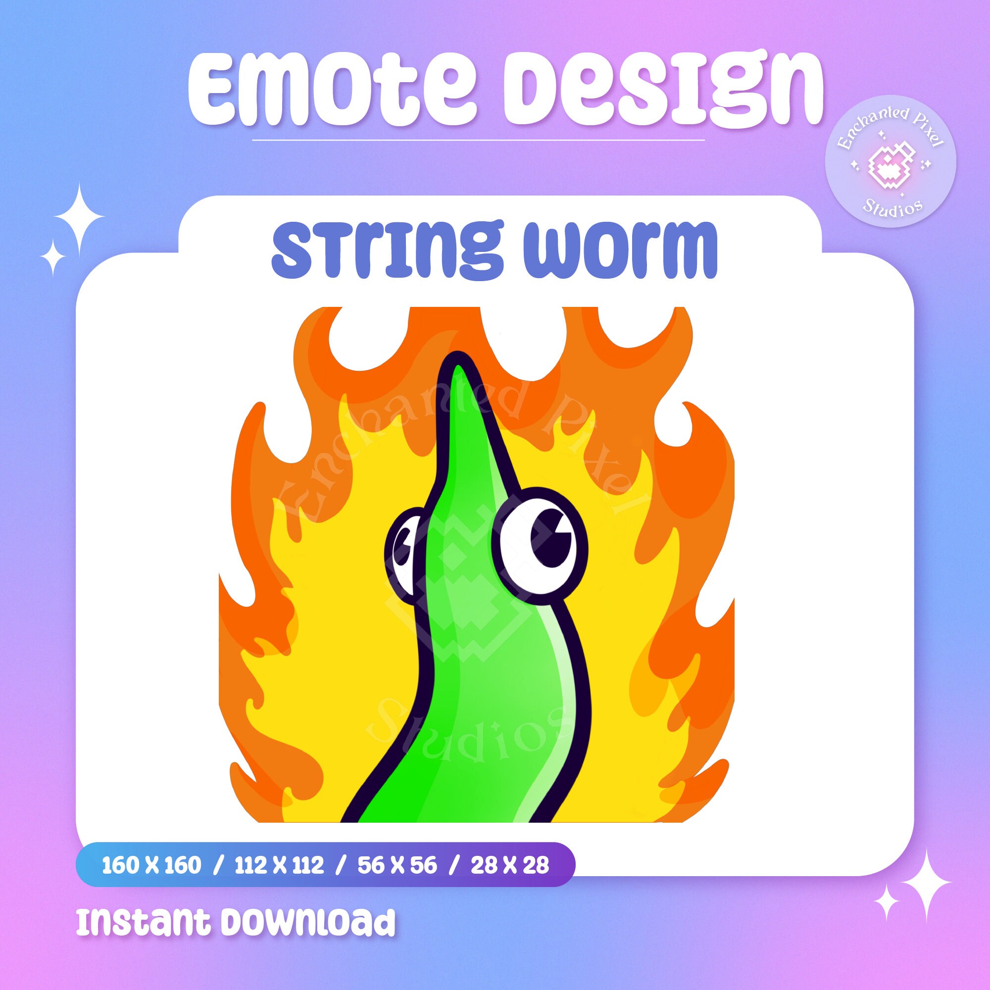 Meme Green Twitch Emote | Green String Worm Chaos Twitch Emoji Funny ...
