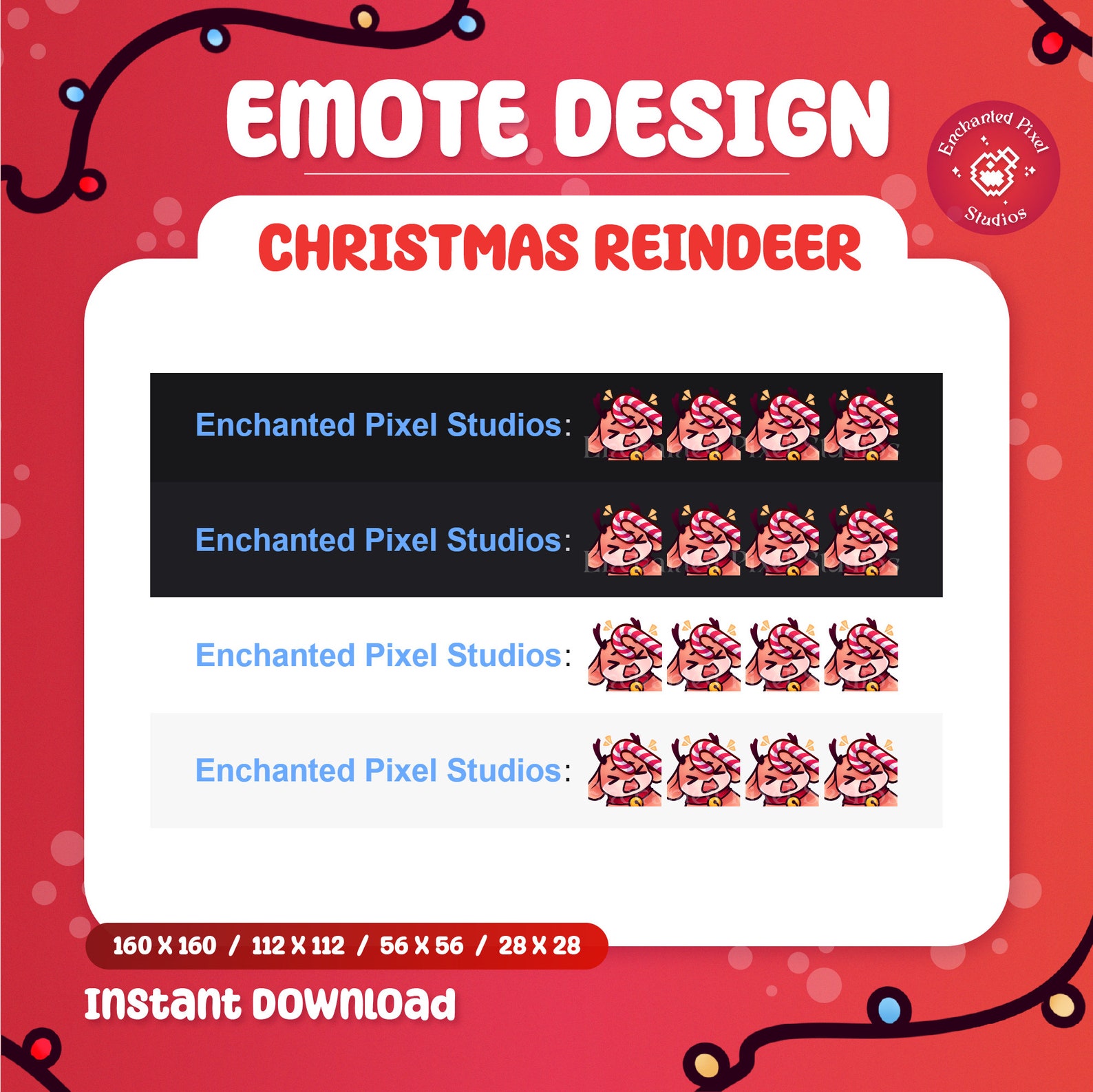 Bonk Meme Emote Christmas Edition | Cute Chibi Reindeer Candy Cane ...