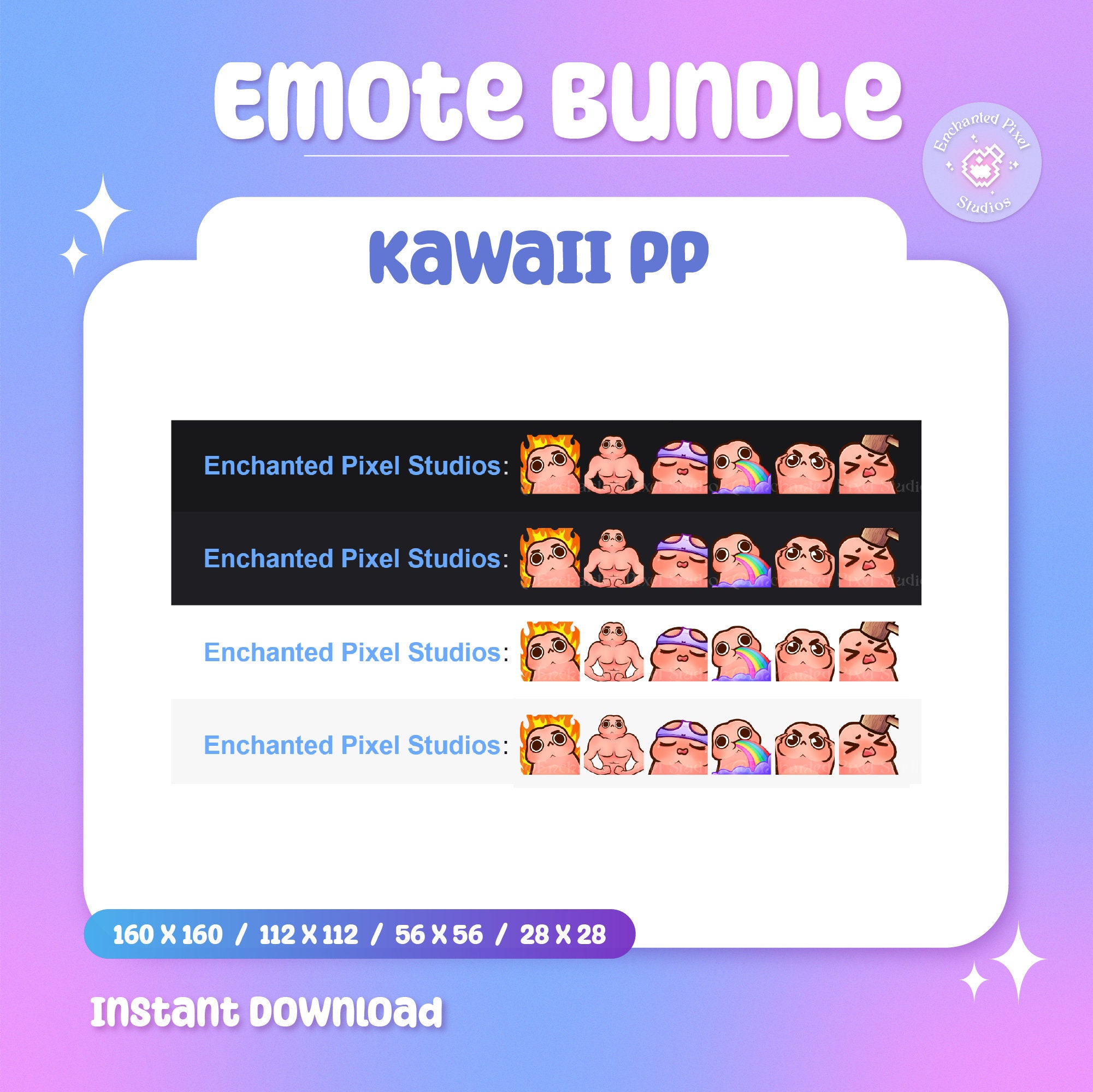 Ultimate Streamer Emote Pack (6) | Meme Kawaii PP Peen Emoji | Muscle ...