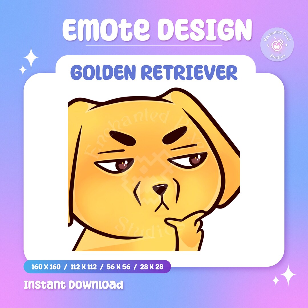 Kinda Sus Meme Twitch Emote Thinking Dog Funny Emote Golden Retriever ...