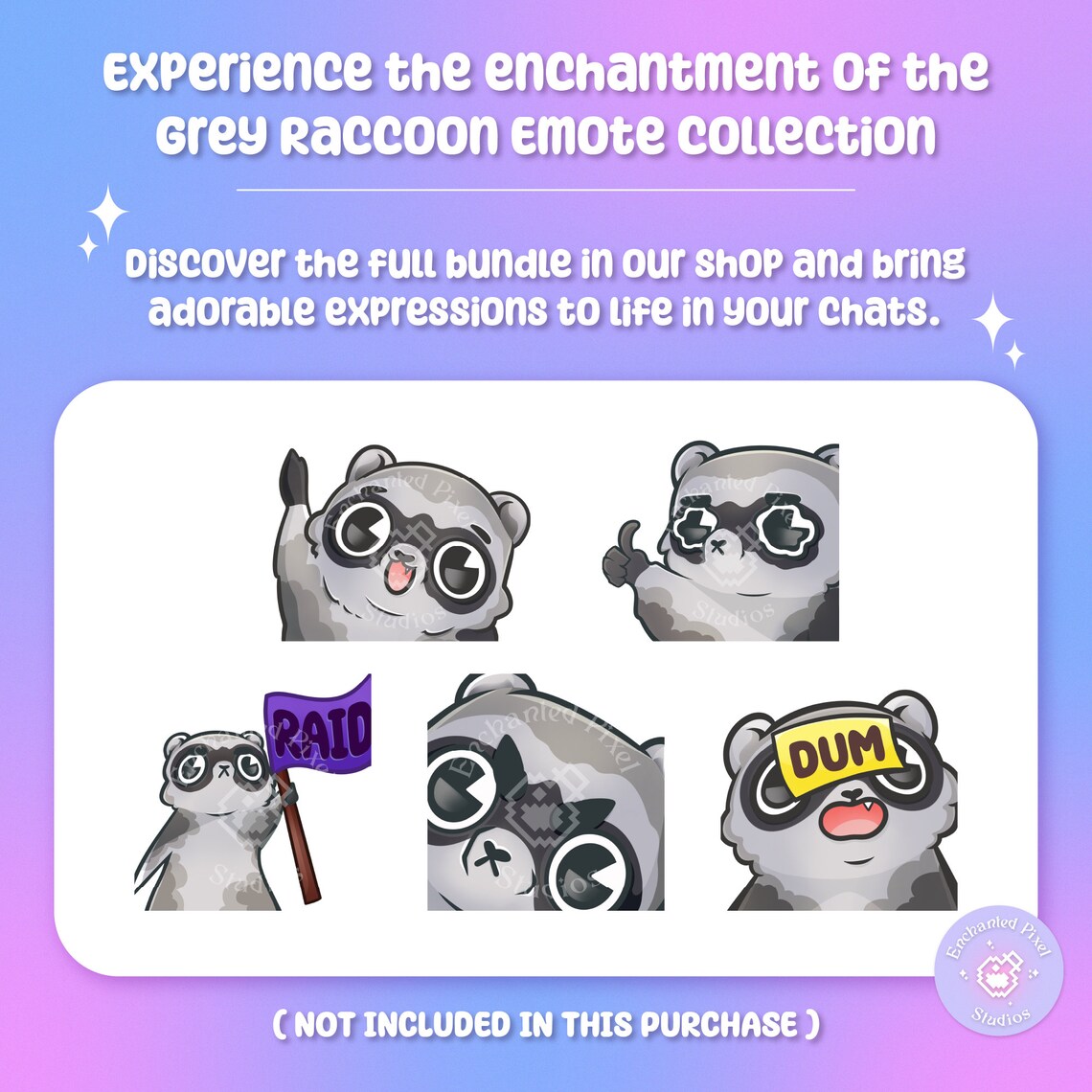 Kawaii Chibi DUM Raccoon Twitch Sub Emote | Meme Funny Discord Youtube ...
