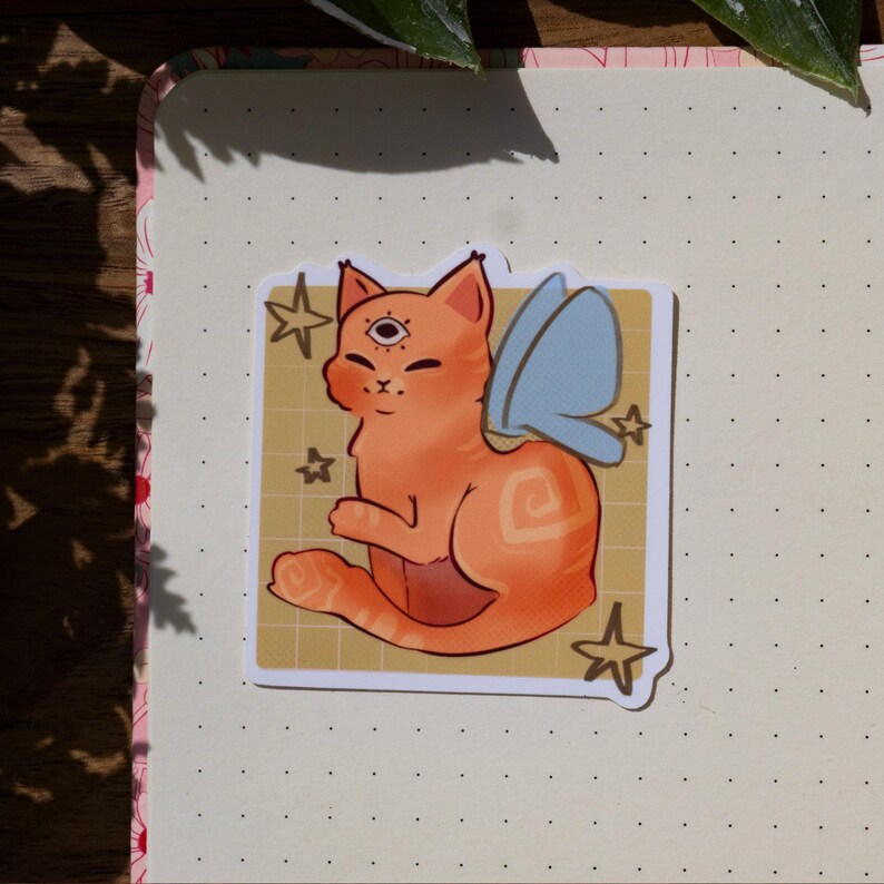 Cute Fairy Kindle Sticker | Cute Cottagecore Orange Cat Stick ...