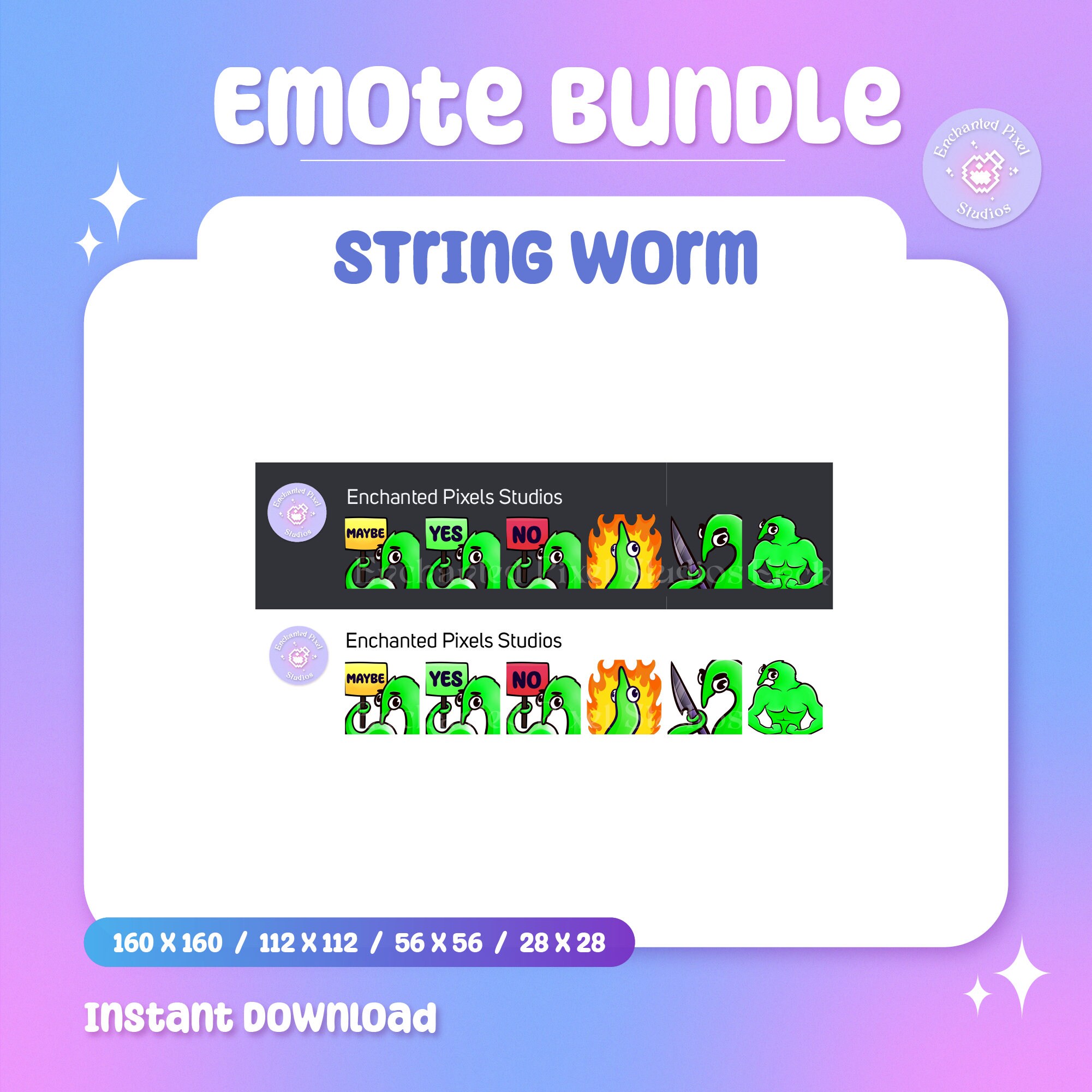 Green String Worm Meme Emote Pack (6) | Funny Worm Memes for Twitch ...
