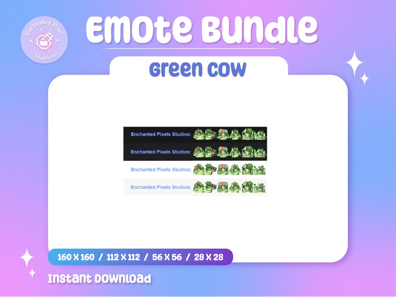 Cow Emote Bundle | Cute Emote Pack | Kawaii Emote Pack | Sub Emotes ...