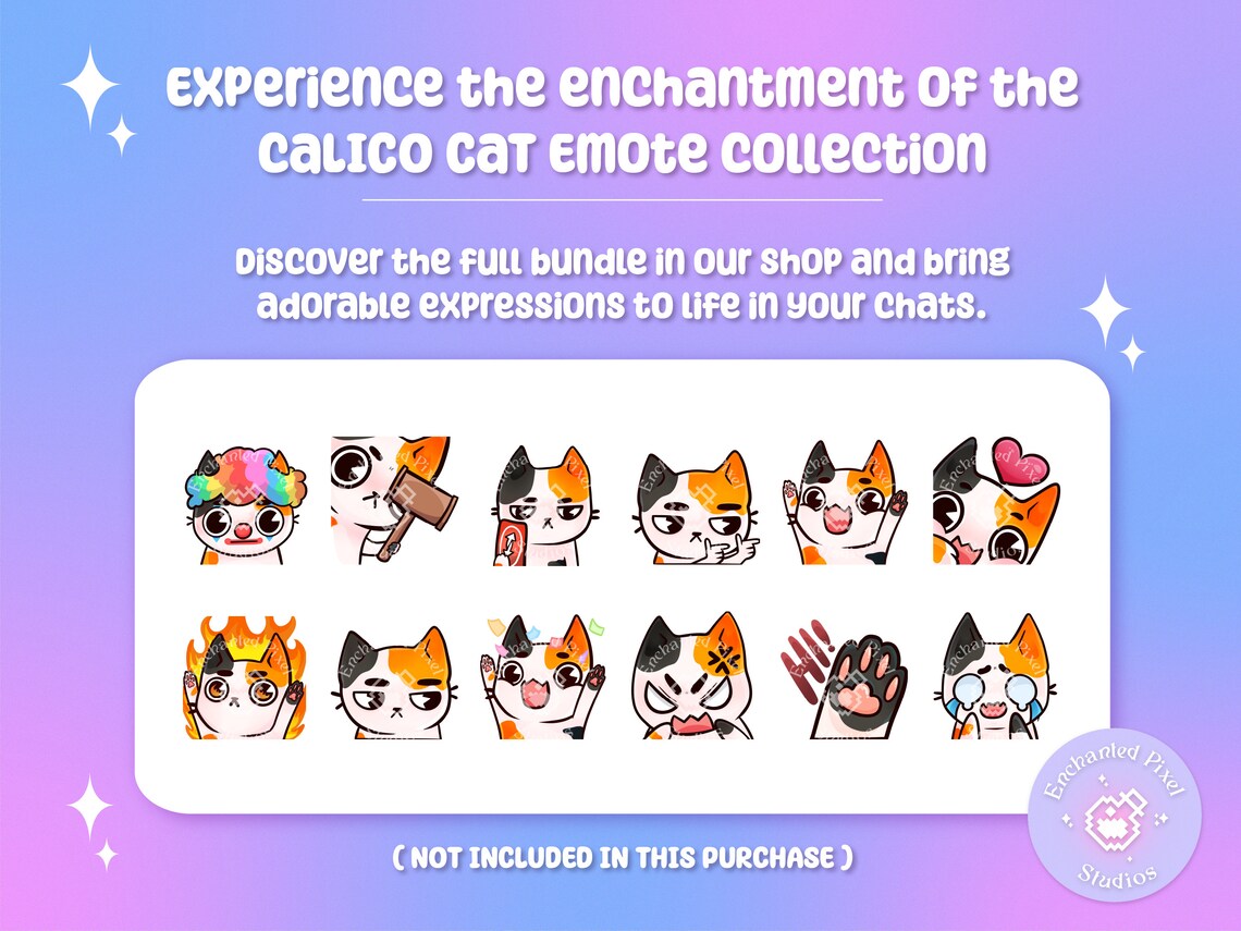 Kawaii Calico Cat Emotes | Cute Calico Cat Emotes | Cat Twitch Emotes ...