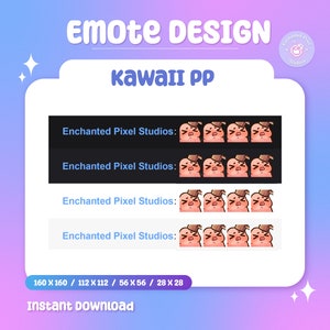 Bonk Twitch Emote | Cute PP Bonked Meme Emote | Kawaii Chibi Peen Emoji ...