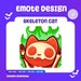 Halloween Chaos Meme Emote | Cute Kawaii Chibi Skeleton Cat Fire Funny ...