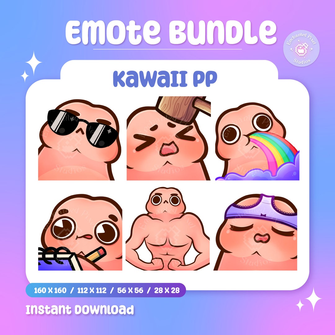 Naughty Eggplant Twitch Emote Set 6 Meme Funny Cool Streamer Emote Pack ...
