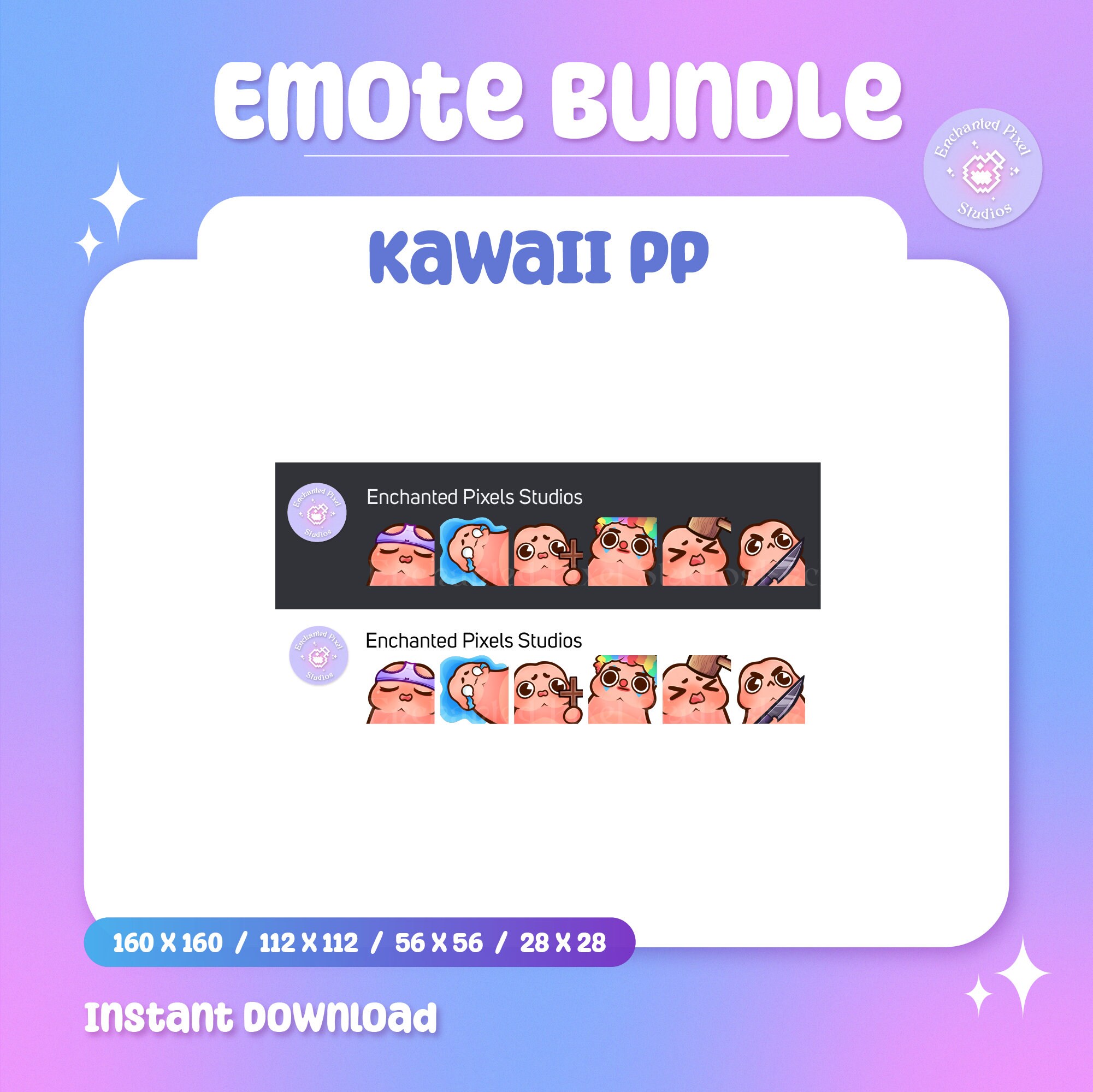 Cute PP Meme Emote Twitch Pack 6 Streamer Funny Emote Pack Discord Kick ...