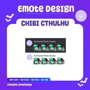Copium Meme Twitch Emote | Chibi Cthulhu Oxygen Emoji | Cute Kawaii ...