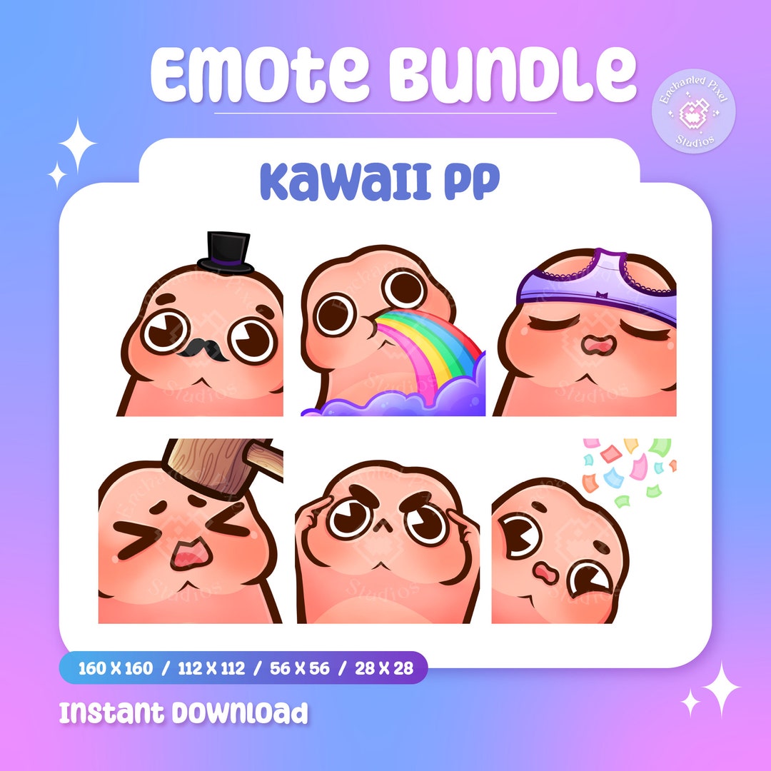 Kawaii PP Meme Emote Pack (6) | Meme Twitch Emotes Gasm Bonk Hype ...