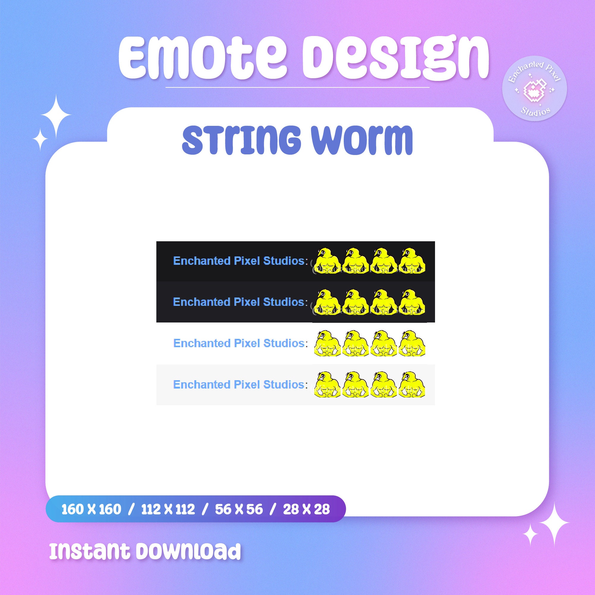 Muscle Flex Gains Twitch Emote Meme Funny String Worm Yellow - Etsy