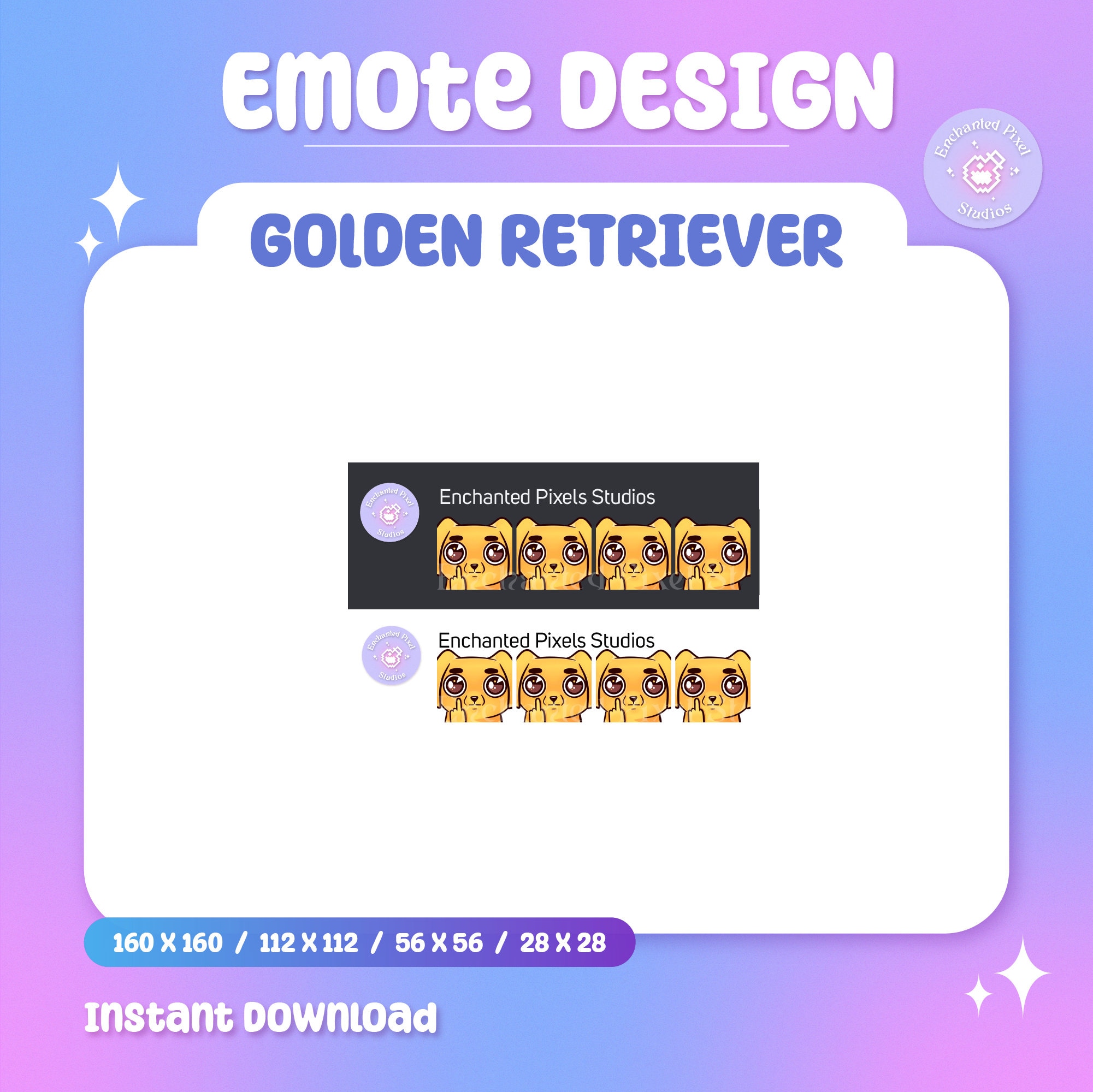 Middle Finger Twitch Emote Golden Retriever Twitch Emoji Cute Kawaii ...