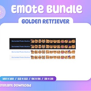 Golden Retriever Emote Pack | Dog Emotes | Goldie Twitch Emote ...
