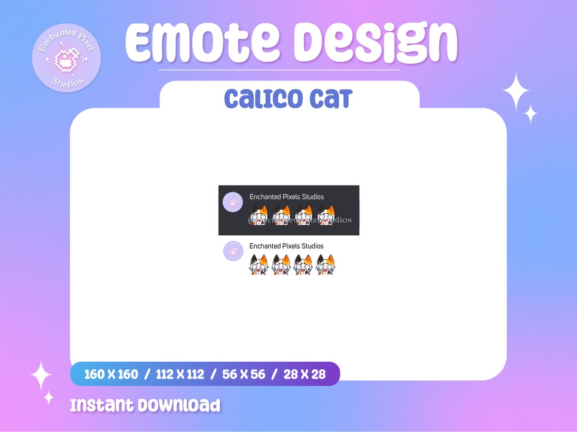 Kawaii Crying Cat Emote Cute Calico Cat Emote Twitch Cry Emote Discord ...