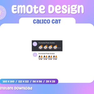 Kawaii Crying Cat Emote Cute Calico Cat Emote Twitch Cry Emote Discord ...