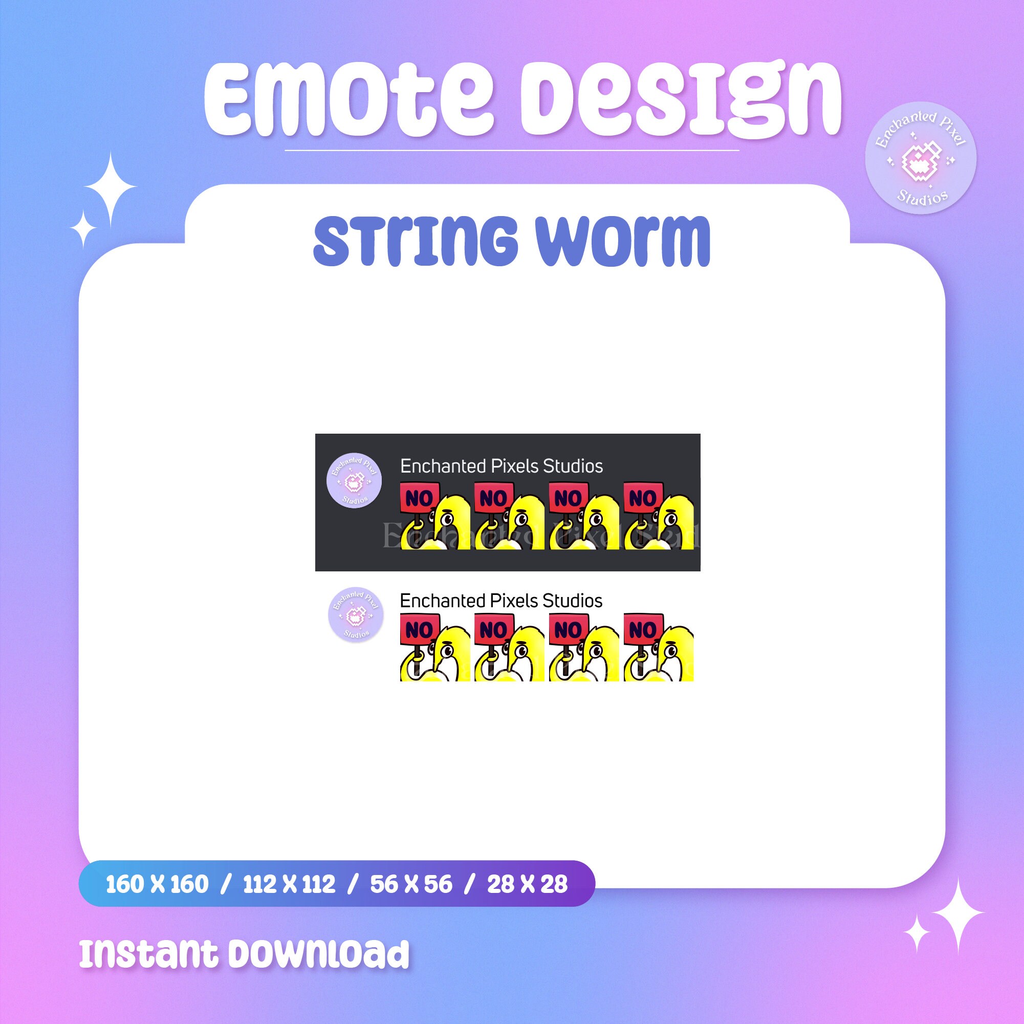 Meme Funny Twitch Emote Yellow String Worm Emoji for Discord - Etsy