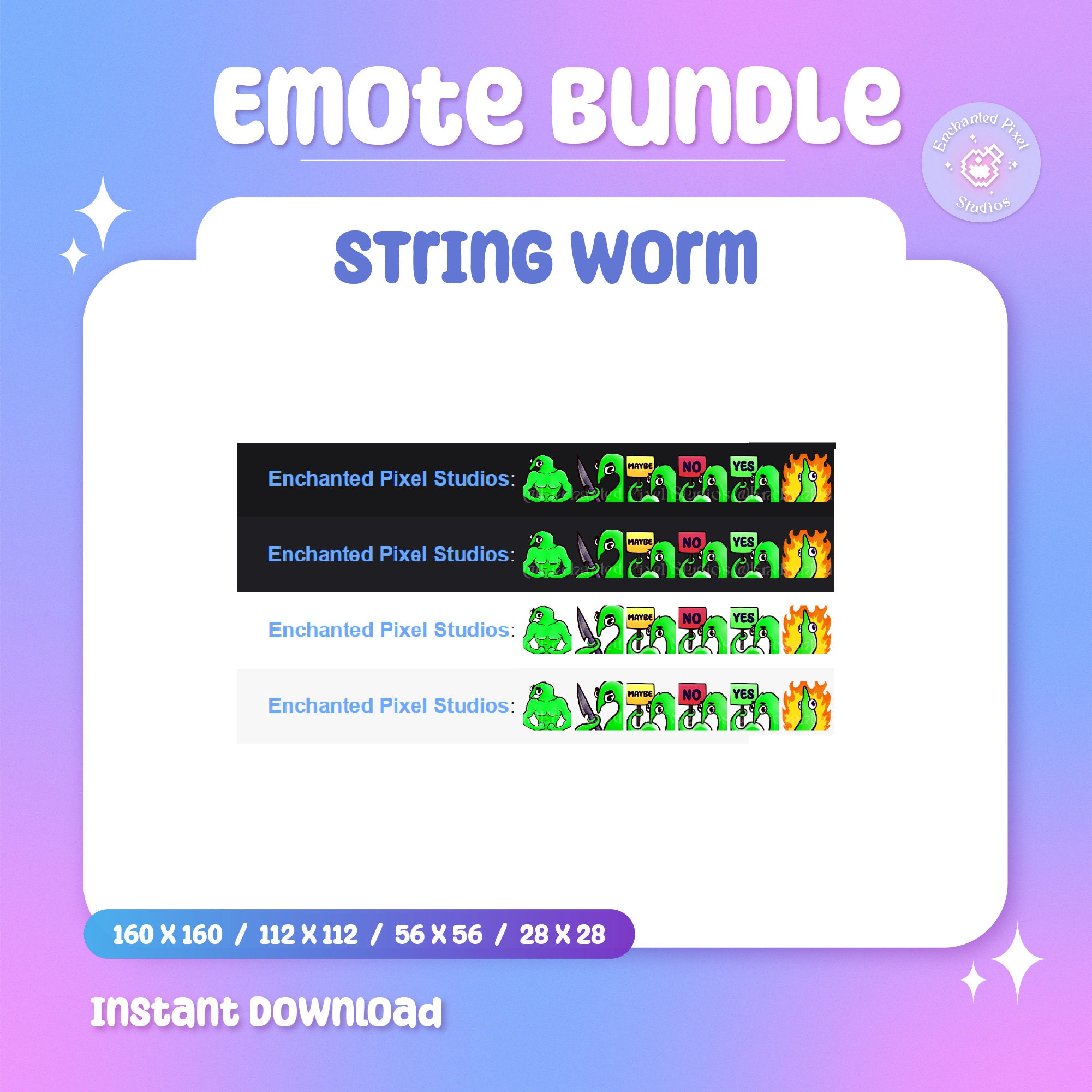 Green String Worm Meme Emote Pack (6) | Funny Worm Memes for Twitch ...