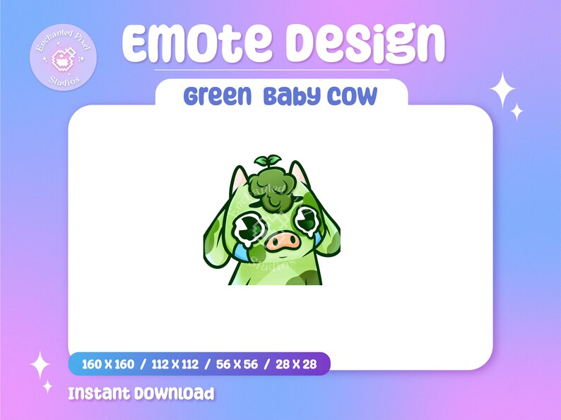 Crying Emote Twitch Cow Crying Emote Kawaii Cry Emote Cute Cow Emote ...