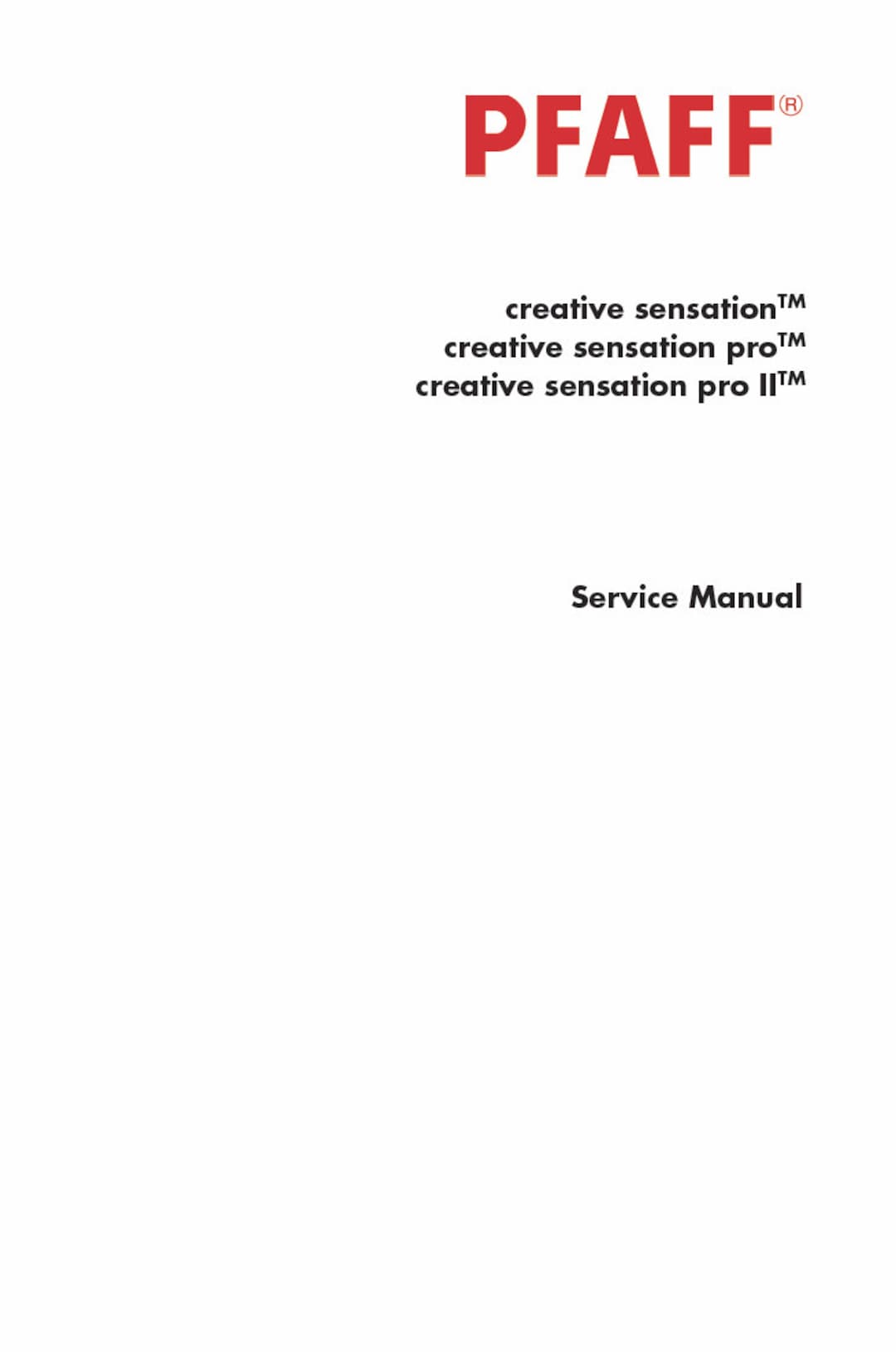 PFAFF Creative Sensation Pro II Repair / Service Manual - Etsy