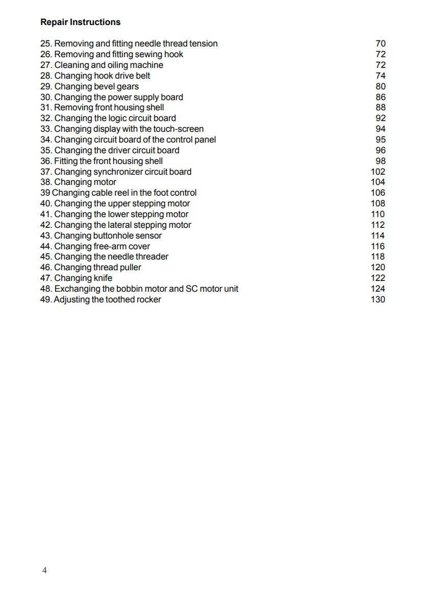 PFAFF Creative 2170/2144/2140 Machine Repair / Service / Test Program ...