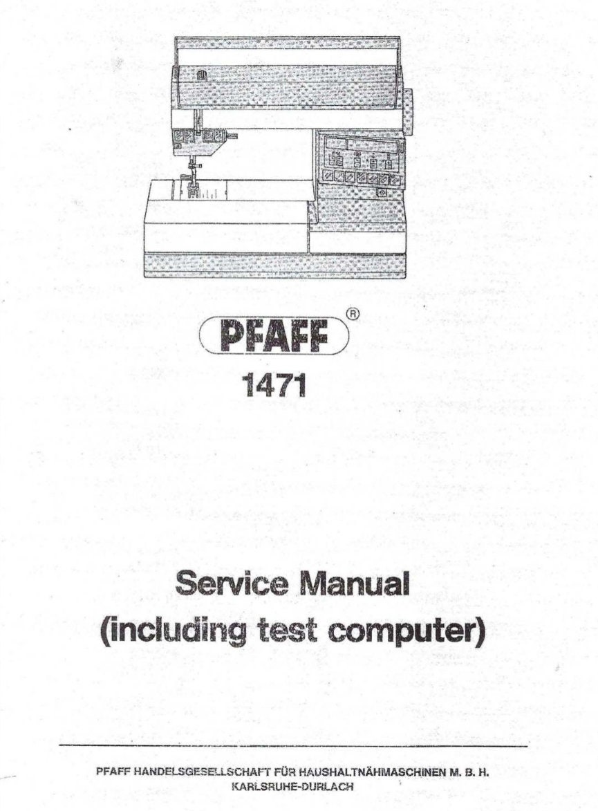 PFAFF Creative 1471 Sewing Machine Repair / Service Manual - Etsy