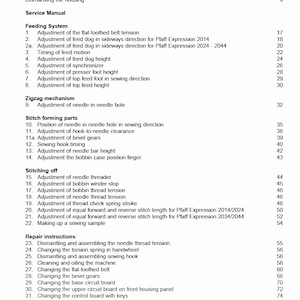 PFAFF Expression 2014 2024 2034 2044 Repair / Service Manual - Etsy
