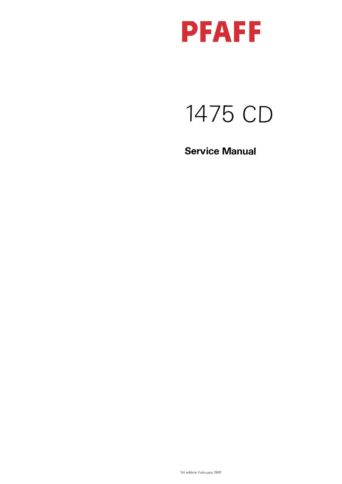 PFAFF Creative 1475 1473 CD Sewing Machine Repair / Service Manual - Etsy