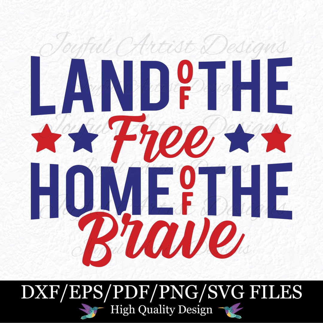 Land of the Free Home of the Brave Military Hero Veteran Patriotic ...