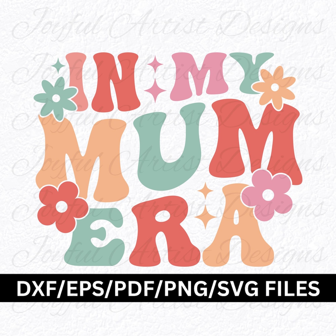 Mum Era Retro Wavy Groovy Quote Flower Mom Mum Design for Shirt T-shirt ...