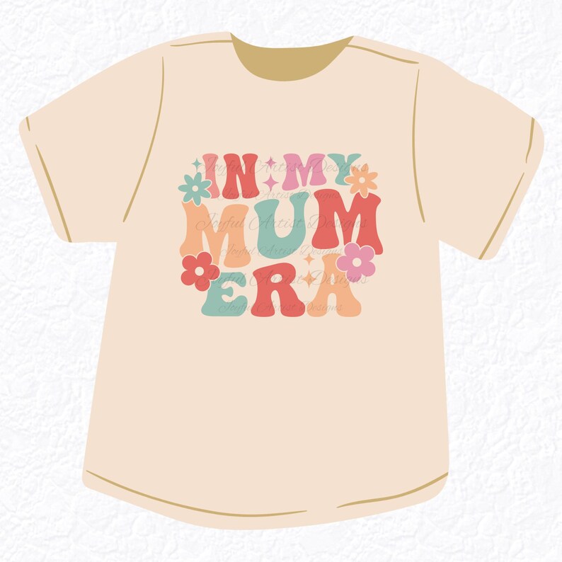 Mum Era Retro Wavy Groovy Quote Flower Mom Mum Design for Shirt T-shirt ...