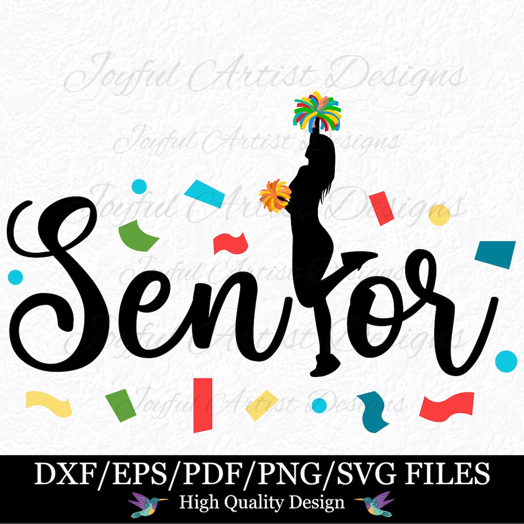 Senior Cheer Cheerleader Silhouette Cheer Shirt Cheer Pom Poms ...