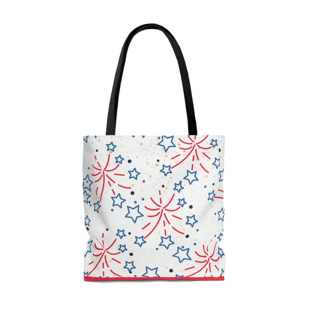 Stars Bursting Firework Tote Bag, Patriotic 4th of July Bag, Reusable ...